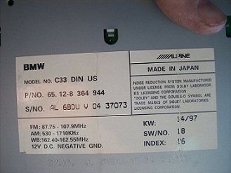 Need code for BMW Alpine radio - ecoustics.com