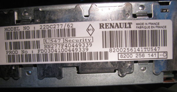 Renault stereo code - ecoustics.com