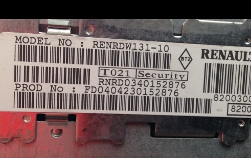 Need a radio code from my Renault Grand Scenic 04 plate - ecoustics.com